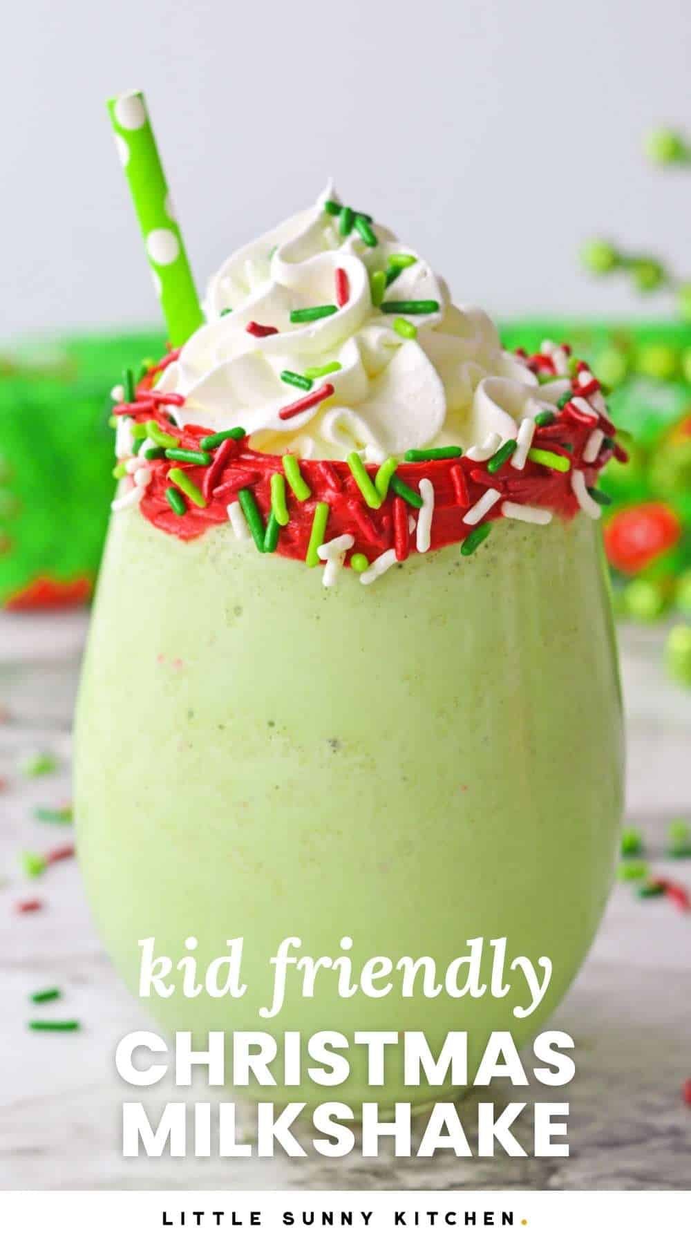 Christmas Milkshake (Kid Friendly) - Little Sunny Kitchen