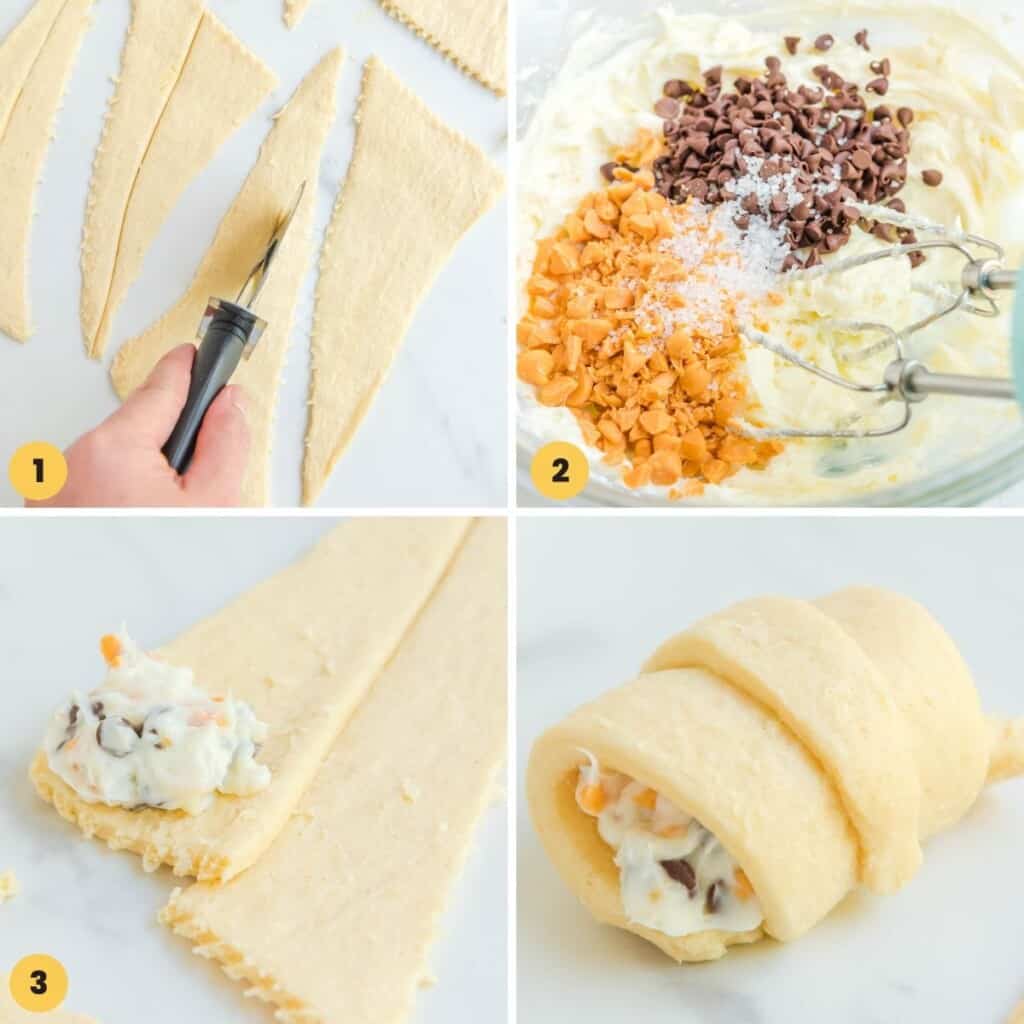 Pull-Apart Chocolate Chip Cheesecake Crescent Christmas Tree