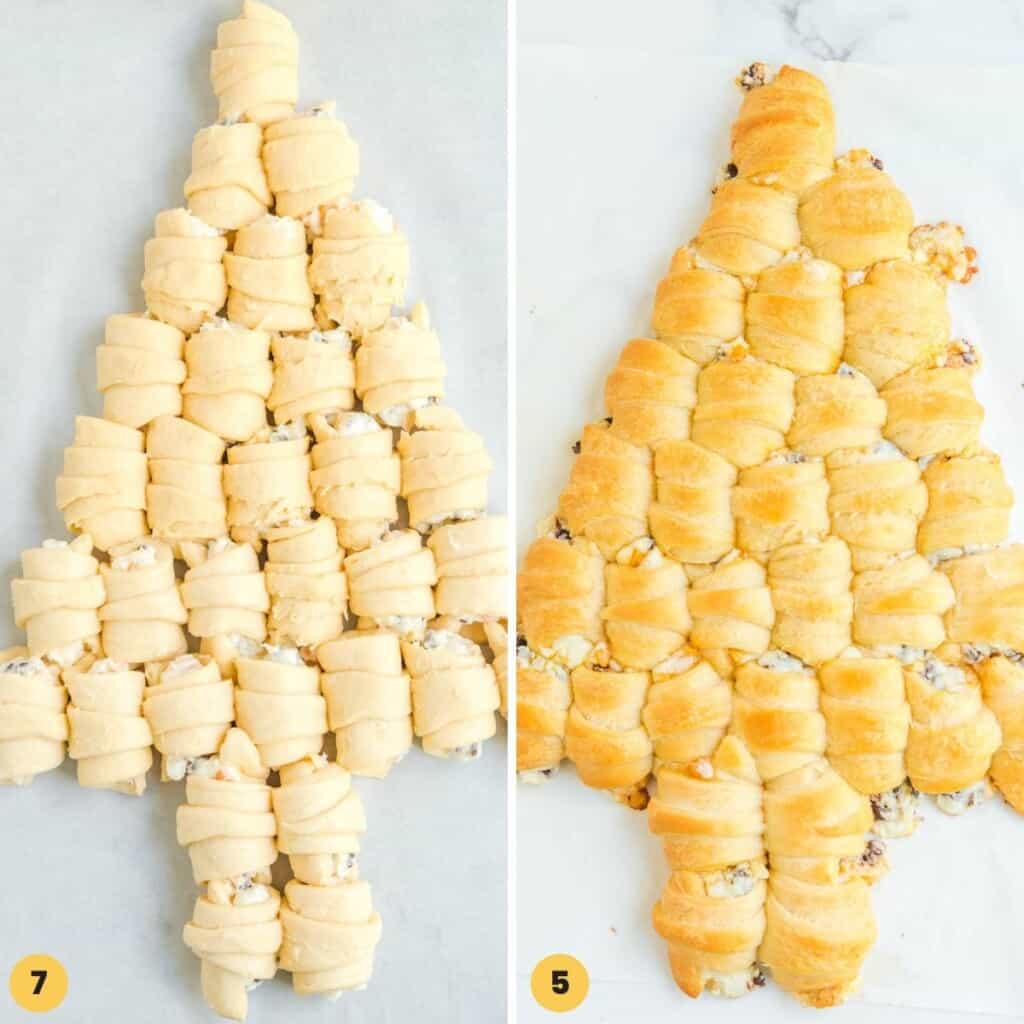 Pull-Apart Chocolate Chip Cheesecake Crescent Christmas Tree