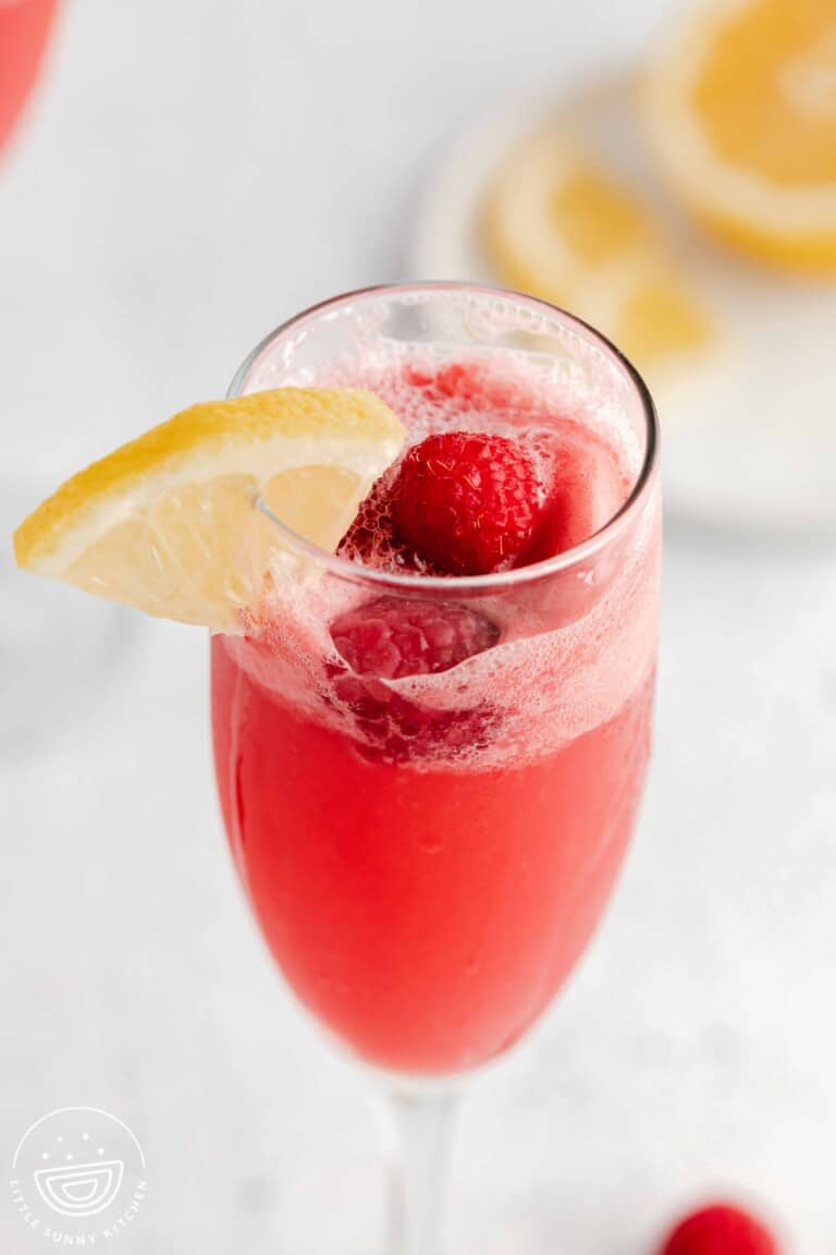 Easy Raspberry Sorbet Bellini - Little Sunny Kitchen
