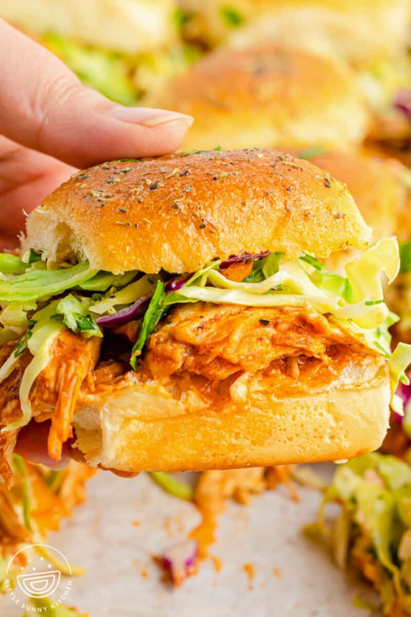 The Best BBQ Chicken Sliders - Little Sunny Kitchen