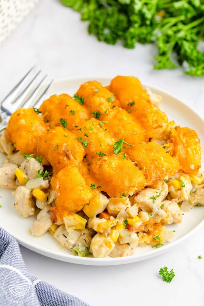 Chicken Tater Tot Casserole Recipe - Little Sunny Kitchen