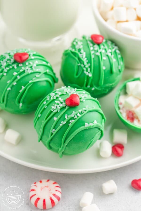 Grinch Hot Chocolate Bombs (Super Cute!) - Little Sunny Kitchen