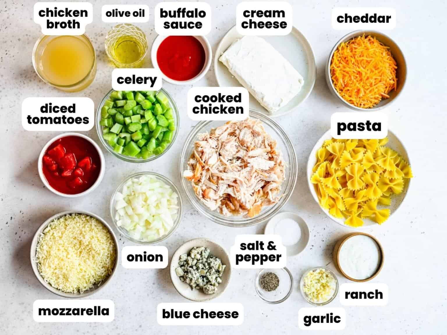 Skillet Buffalo Chicken Pasta Recipe - Little Sunny Kitchen