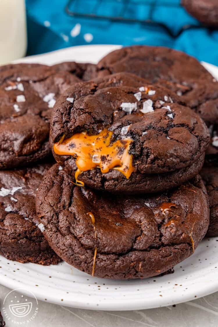 Chocolate Caramel Cookies - Little Sunny Kitchen