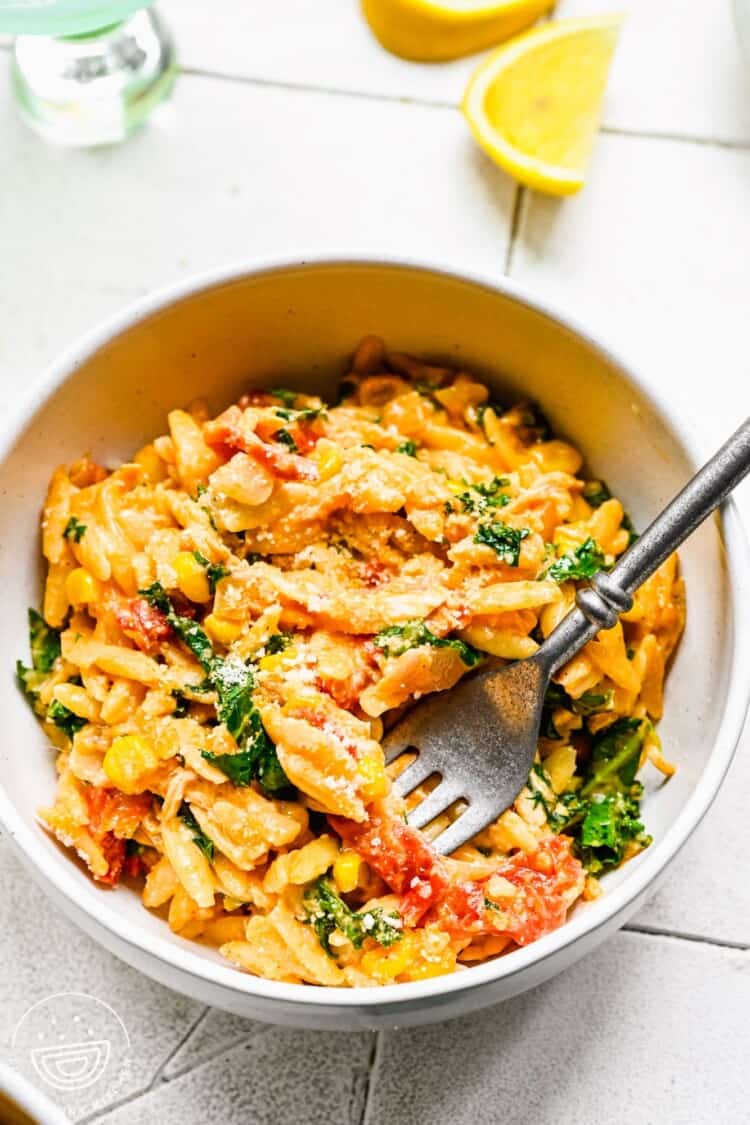 One Pan Creamy Chicken Orzo - Little Sunny Kitchen