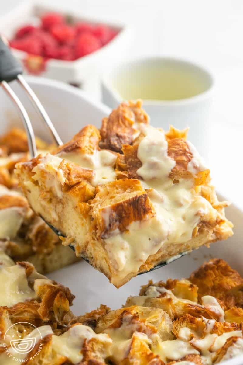 Amazing Croissant Bread Pudding - Little Sunny Kitchen