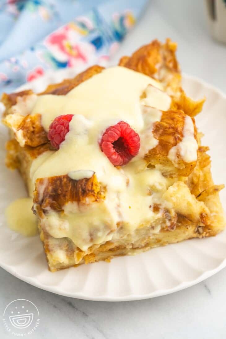 Amazing Croissant Bread Pudding - Little Sunny Kitchen
