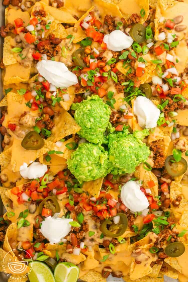 Loaded Ground Beef Nachos - Little Sunny Kitchen