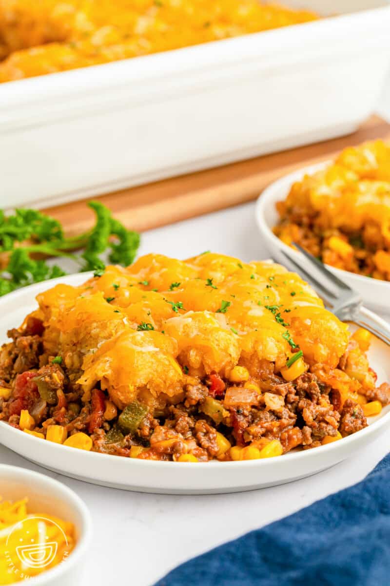 Sloppy Joe Tater Tot Casserole - Little Sunny Kitchen