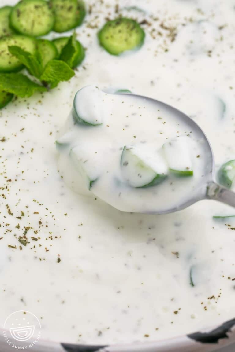 Cucumber Yogurt Sauce (Khyar bi laban) - Little Sunny Kitchen
