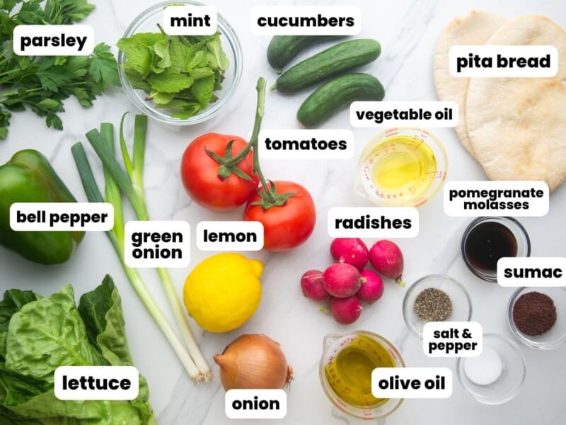 Best Lebanese Fattoush Salad - Little Sunny Kitchen