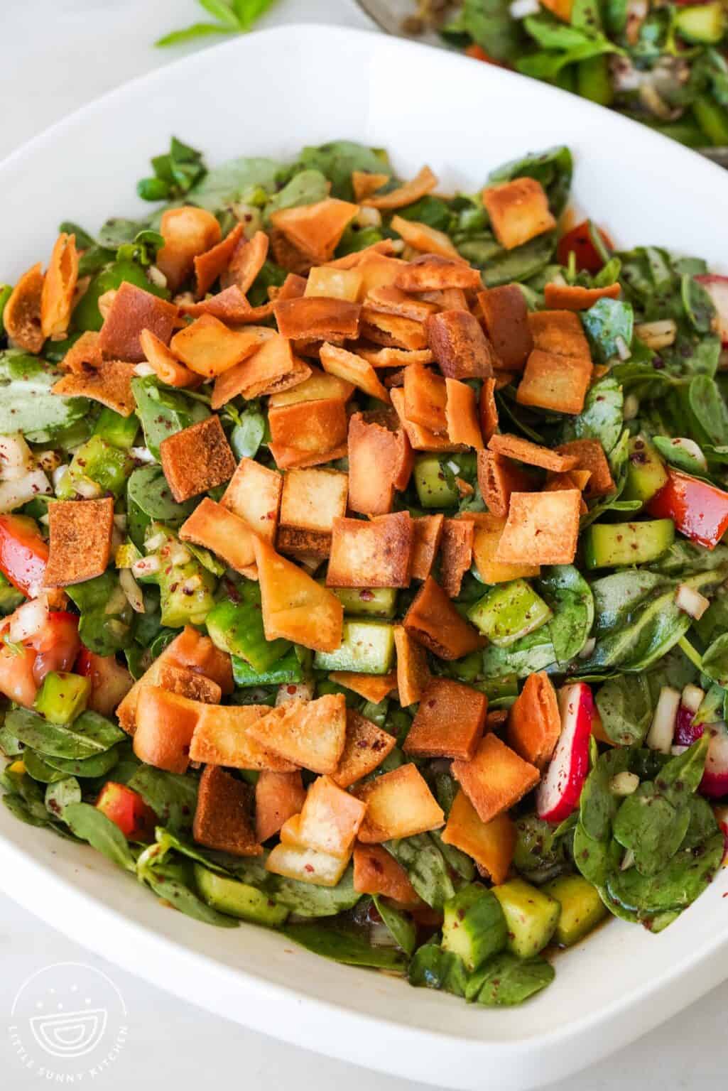 Best Lebanese Fattoush Salad - Little Sunny Kitchen