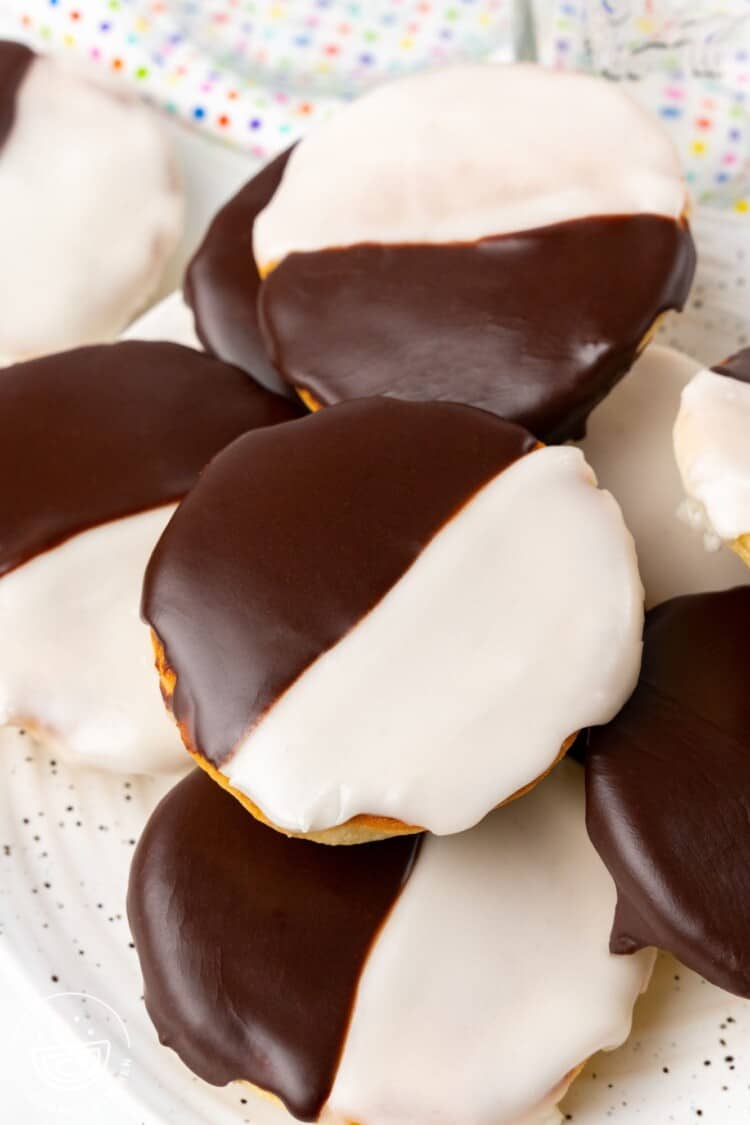 Black and White Half Moon Cookies - Little Sunny Kitchen