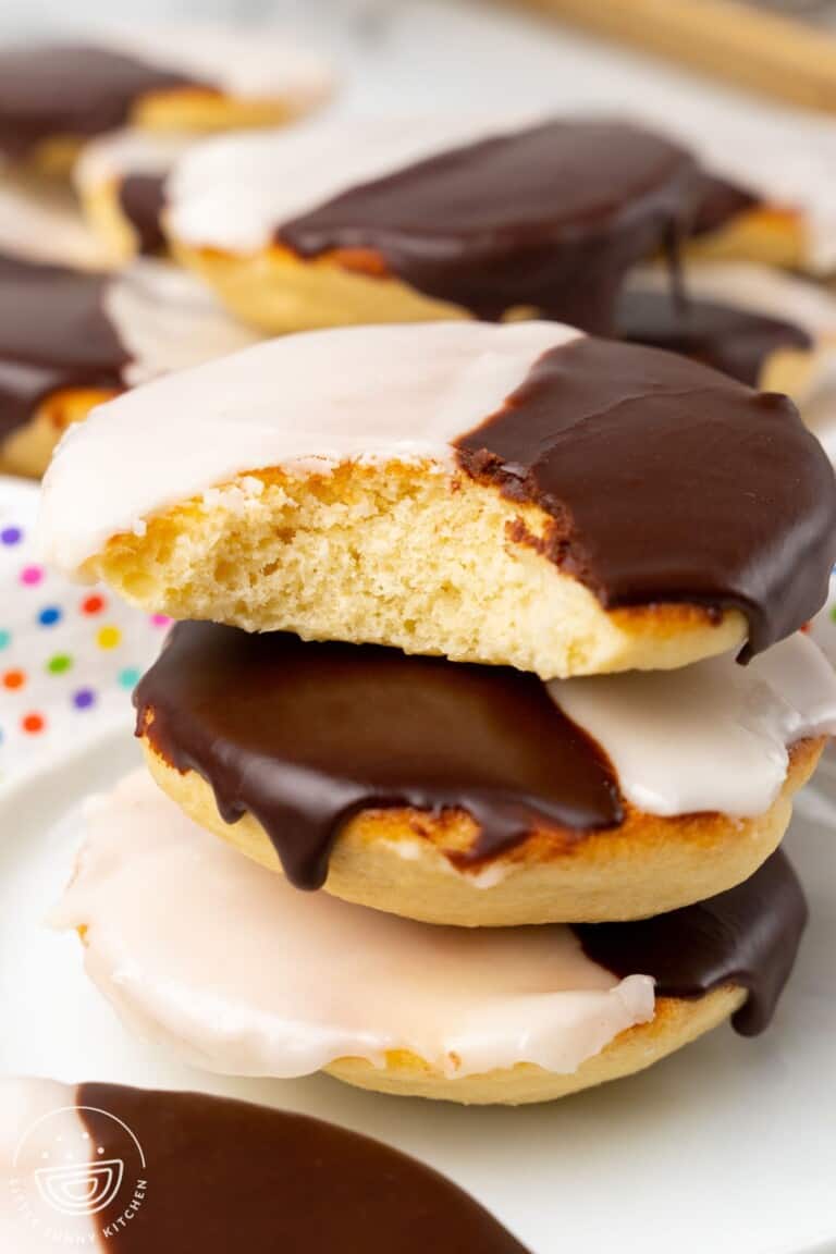 Black and White Half Moon Cookies - Little Sunny Kitchen
