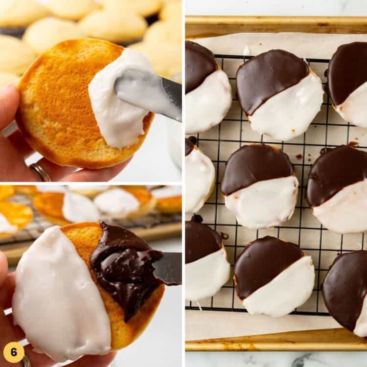 Black and White Half Moon Cookies - Little Sunny Kitchen