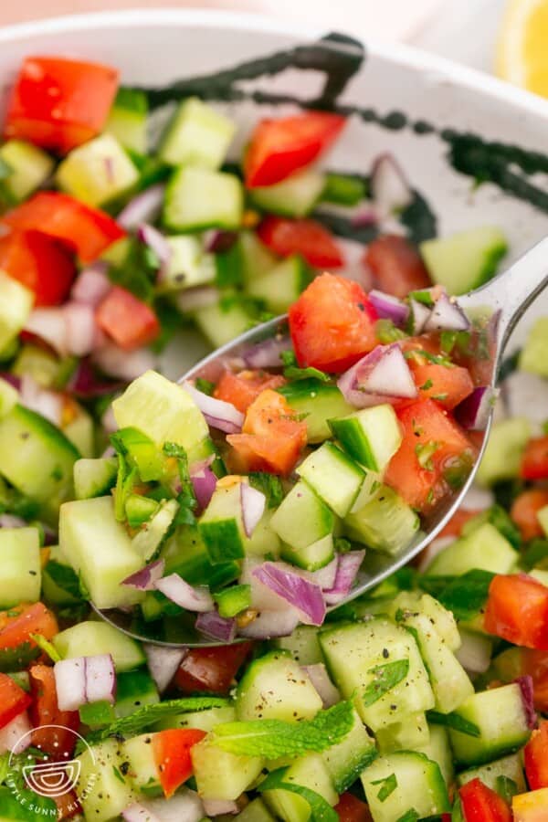 Authentic Indian Salad (Kachumber) - Little Sunny Kitchen