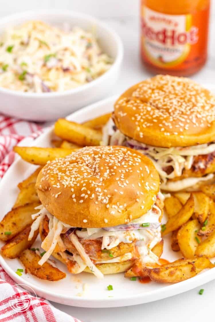 Spicy Buffalo Chicken Burger - Little Sunny Kitchen
