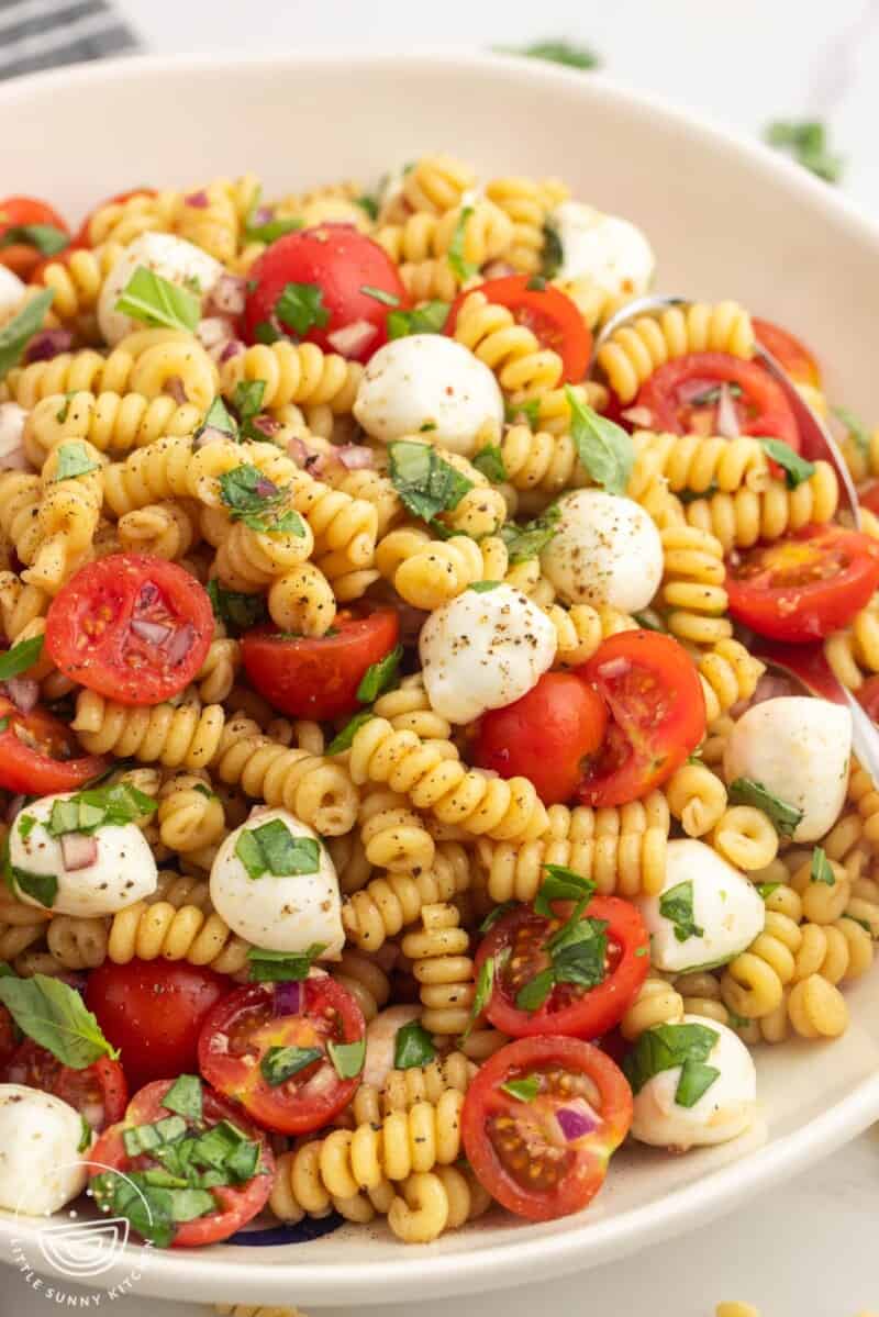 The Best Caprese Pasta Salad - Little Sunny Kitchen