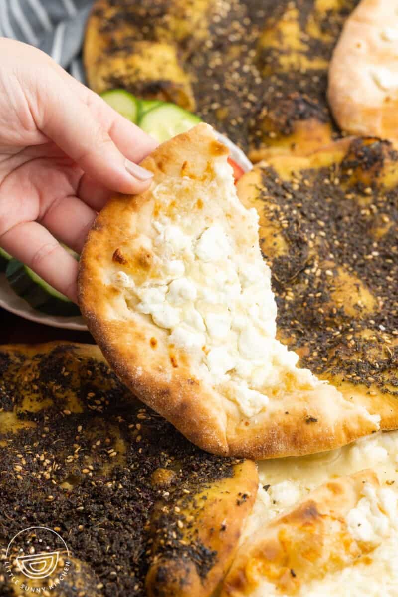 Best Manakish (Manakeesh) with Za'atar and Cheese