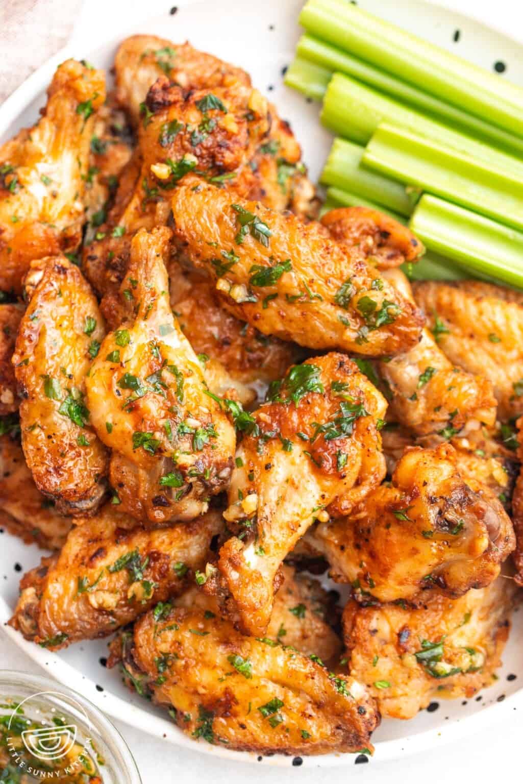 Easy Garlic Butter Chicken Wings - Little Sunny Kitchen