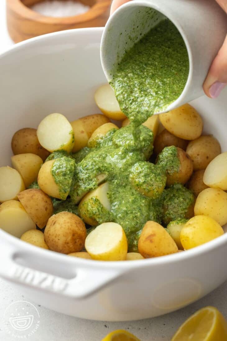 Easy Pesto Potato Salad - Little Sunny Kitchen