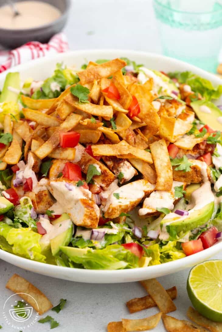 Santa Fe Chicken Salad - Chili's Copycat - Little Sunny Kitchen