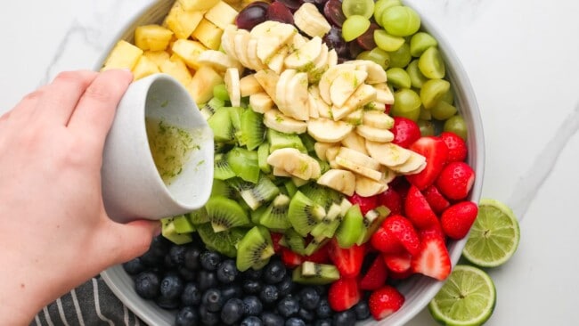 Refreshing Fruit Salad with Honey Lime Dressing - Little Sunny Kitchen