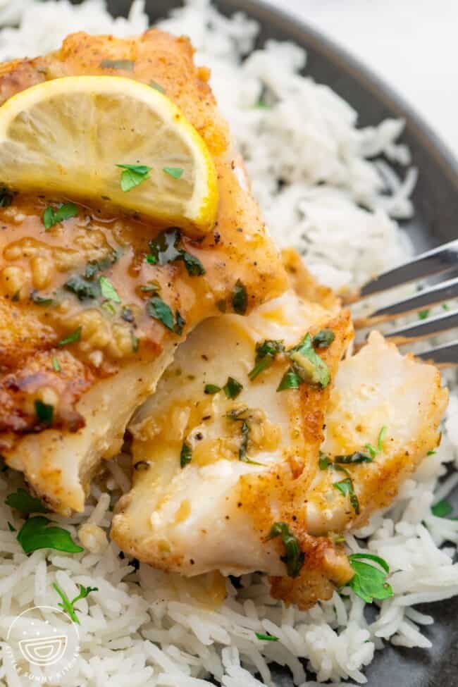 Lemon Butter Pan Seared Cod Recipe - Little Sunny Kitchen