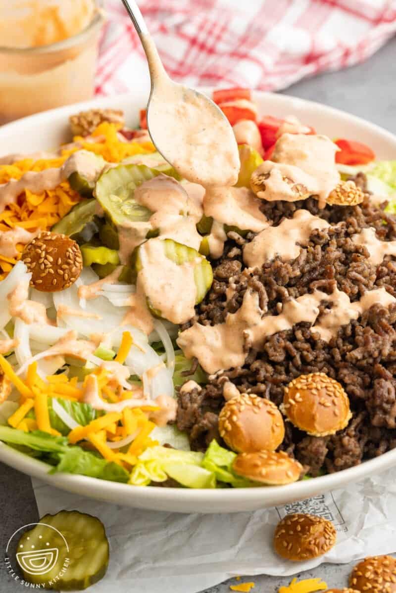 The Best Big Mac Salad - Little Sunny Kitchen