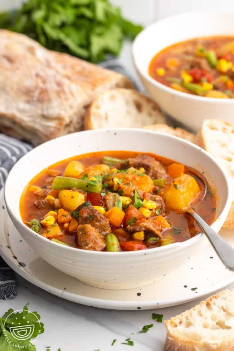 Hearty Vegetable Beef Soup - Little Sunny Kitchen