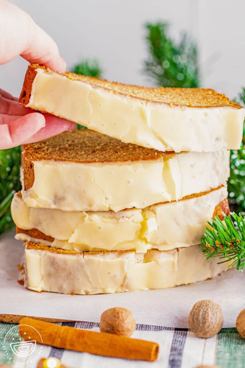 Eggnog Bread Recipe with Glaze - Easy Moist Holiday Loaf