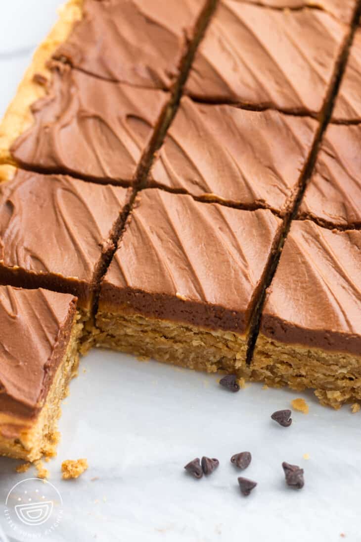 Lunch Lady Peanut Butter Bars - Little Sunny Kitchen