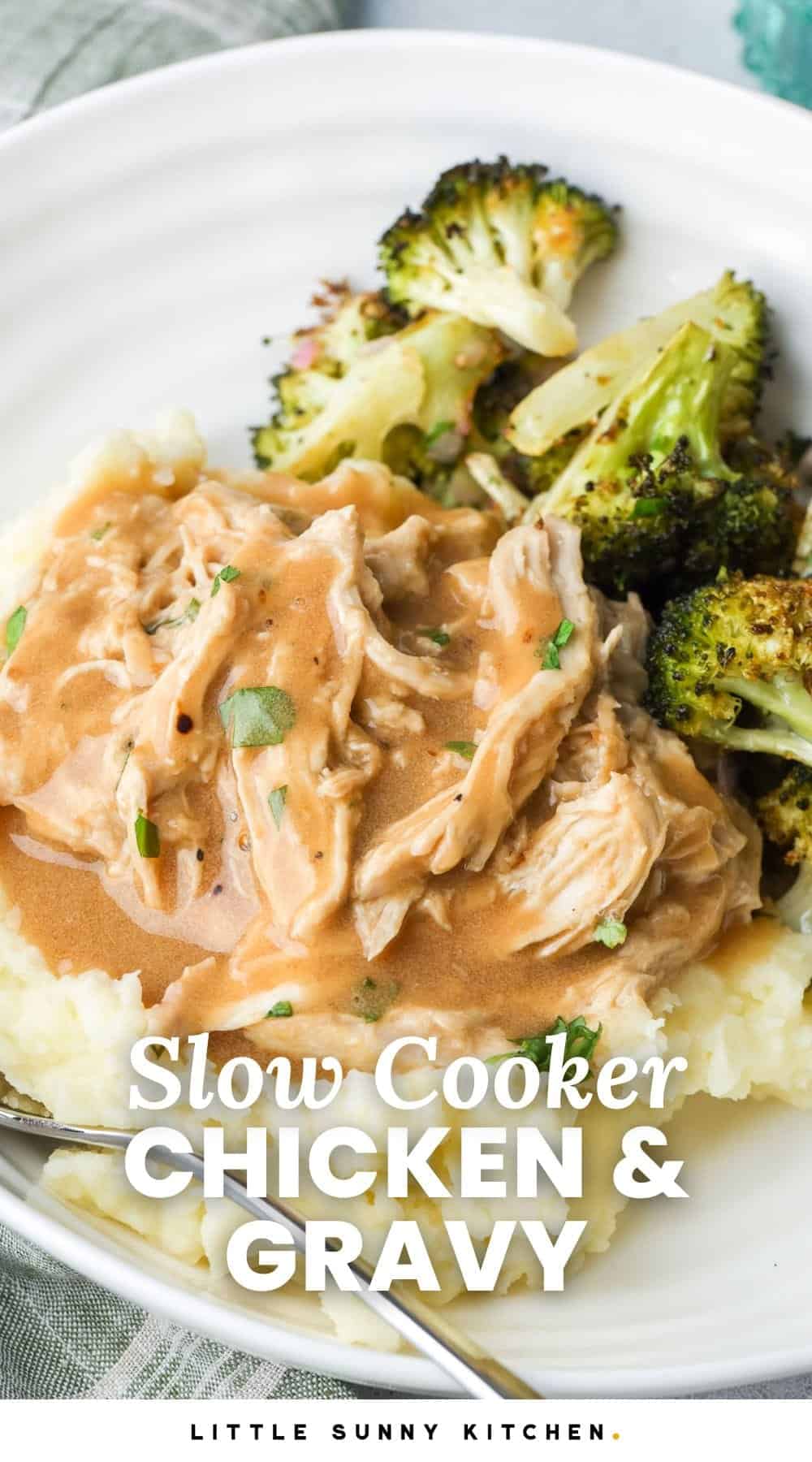 Easy Slow Cooker Chicken and Gravy - Little Sunny Kitchen