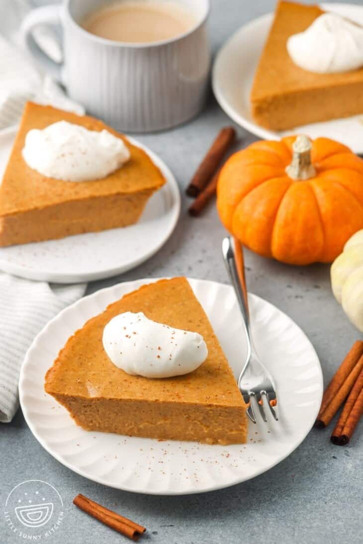 Perfect Crustless Pumpkin Pie - Little Sunny Kitchen