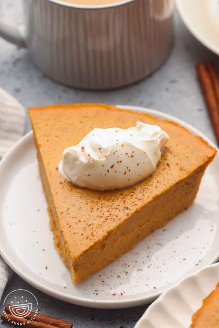 Perfect Crustless Pumpkin Pie - Little Sunny Kitchen