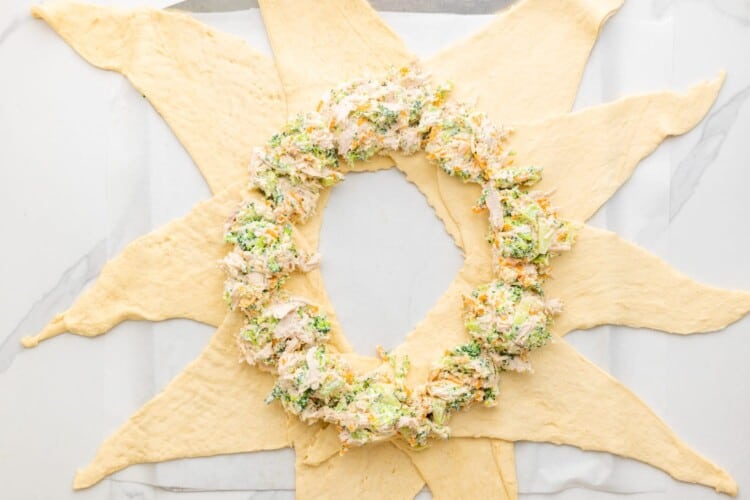 Cheesy Chicken And Broccoli Crescent Ring - Little Sunny Kitchen