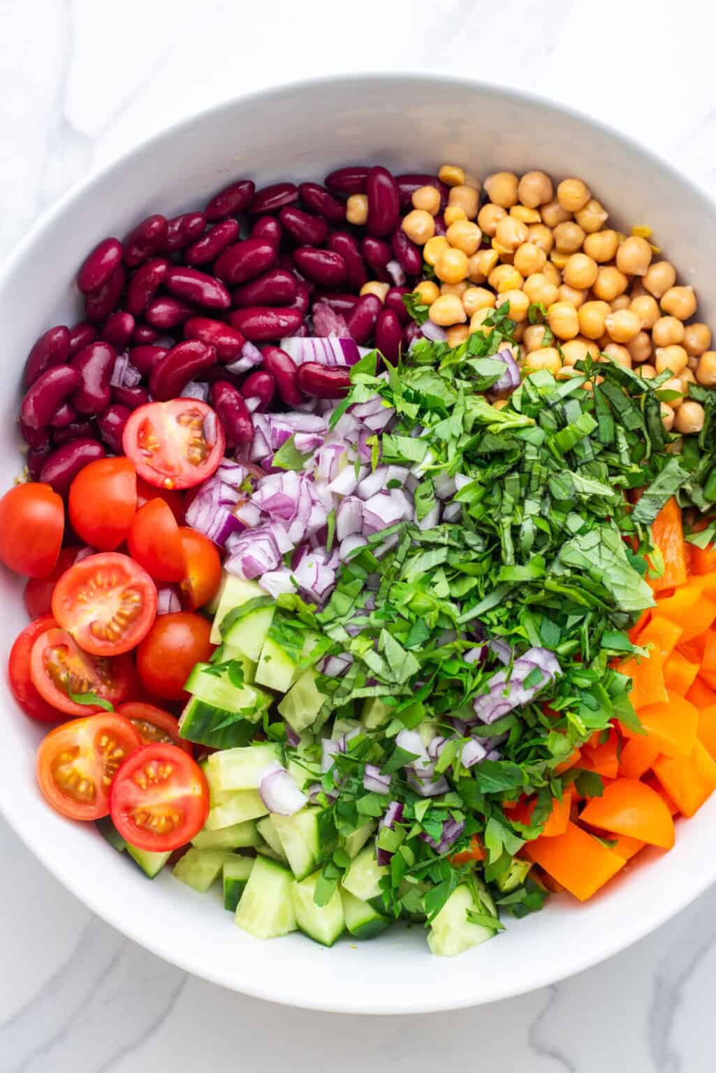 Mediterranean Red Kidney Bean Salad - Little Sunny Kitchen