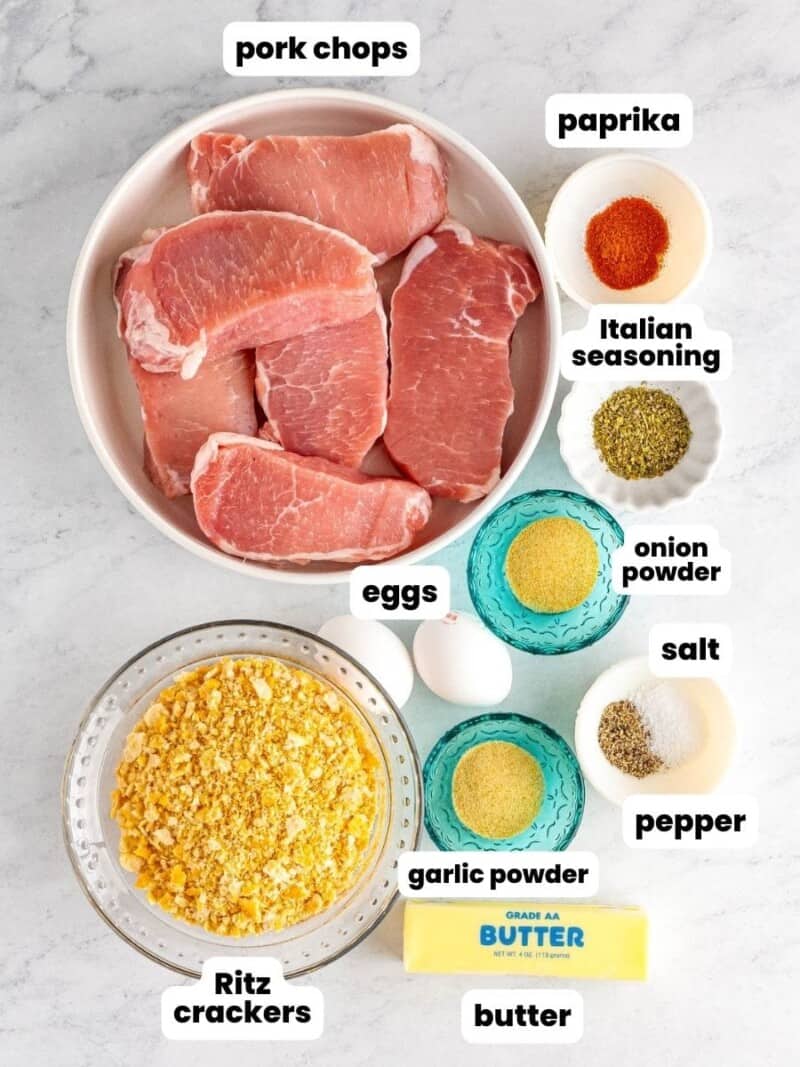 Easy Ritz Cracker Baked Pork Chops - Little Sunny Kitchen