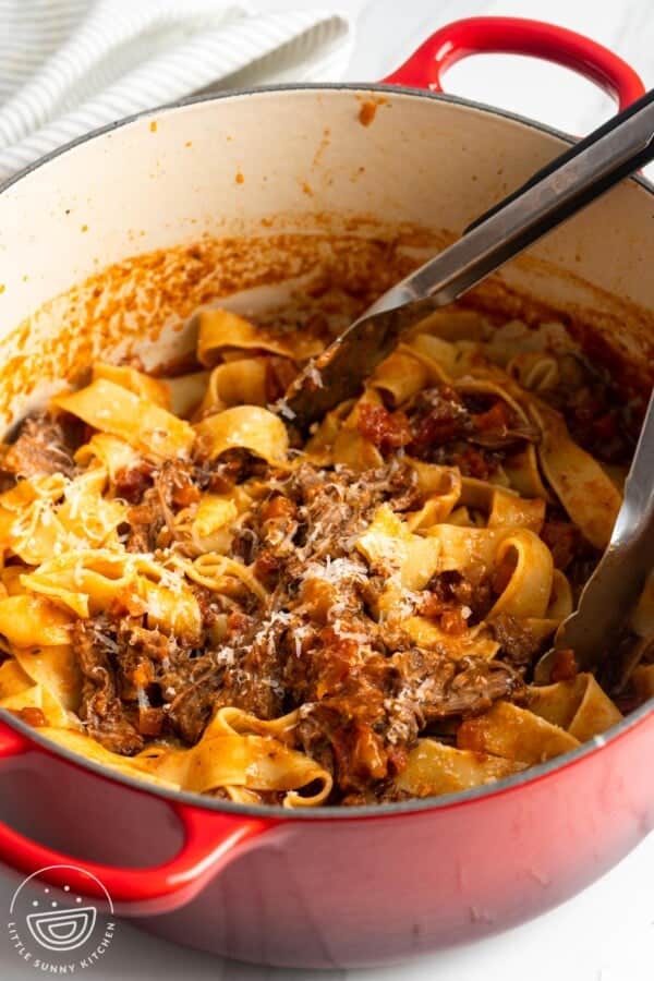 Braised Short Rib Beef Ragu with Pappardelle - Little Sunny Kitchen