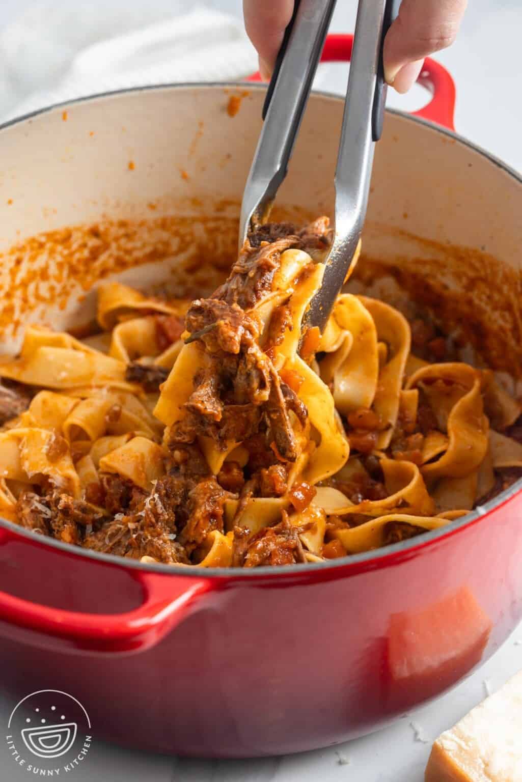 Braised Short Rib Beef Ragu with Pappardelle - Little Sunny Kitchen