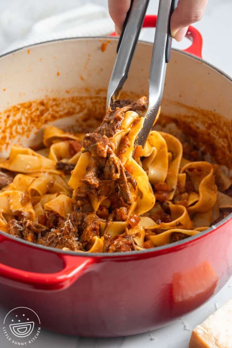 Braised Short Rib Beef Ragu with Pappardelle - Little Sunny Kitchen