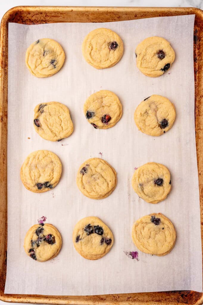 Soft and Chewy Lemon Blueberry Cookies - Little Sunny Kitchen