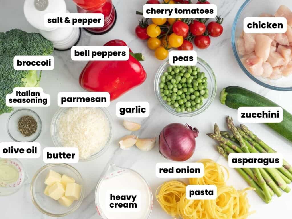 Chicken Pasta Primavera - Little Sunny Kitchen