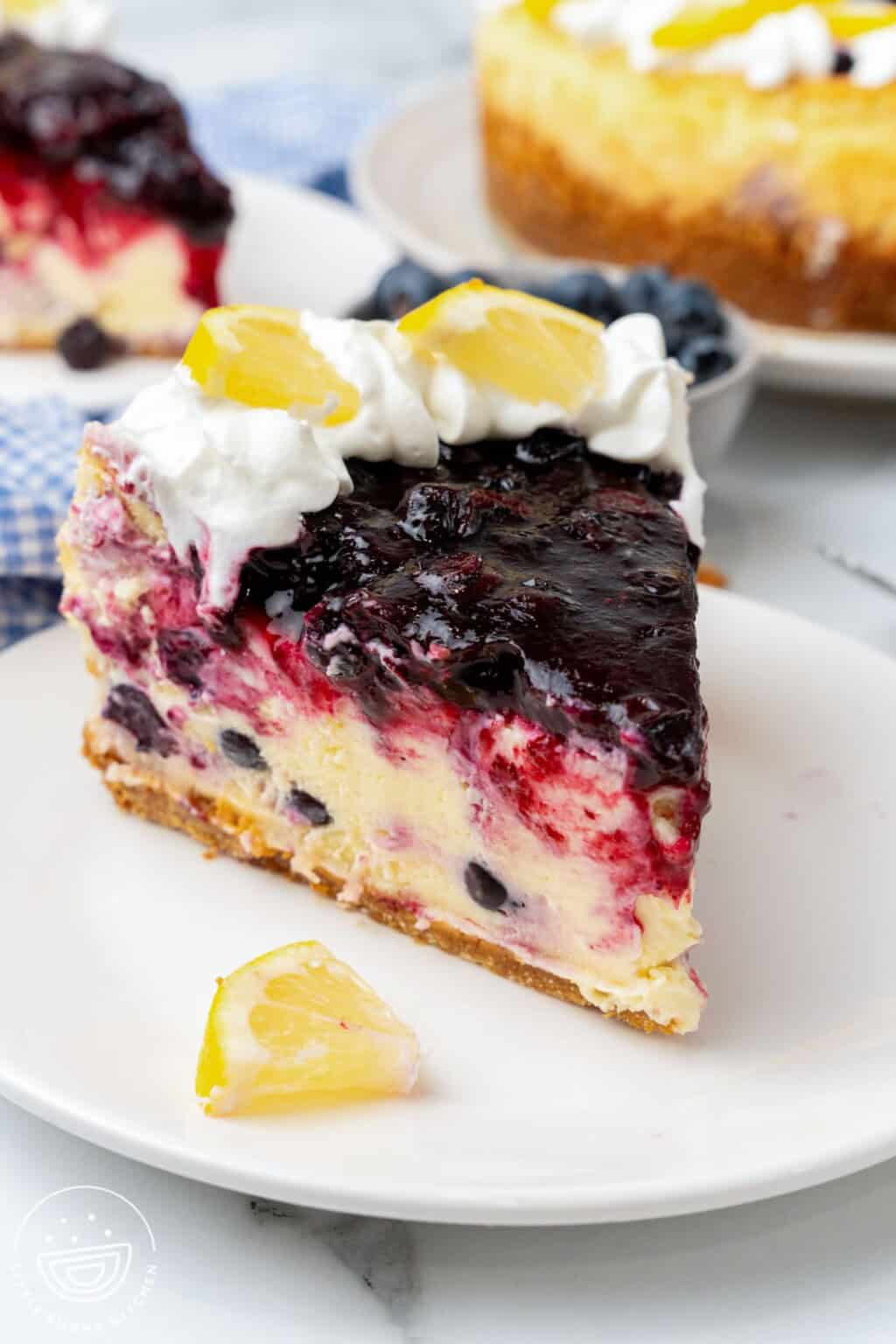 Lemon Blueberry Cheesecake - Little Sunny Kitchen