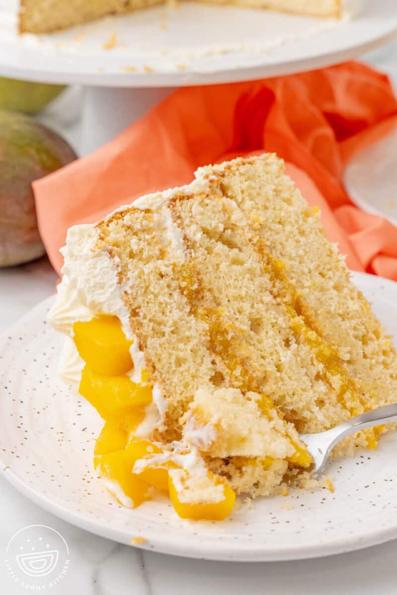 Simple Fresh Mango Cake - Little Sunny Kitchen