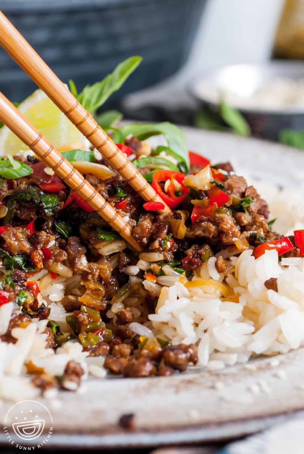 Pad Kra Pao (Thai Beef Stir Fry) - Little Sunny Kitchen
