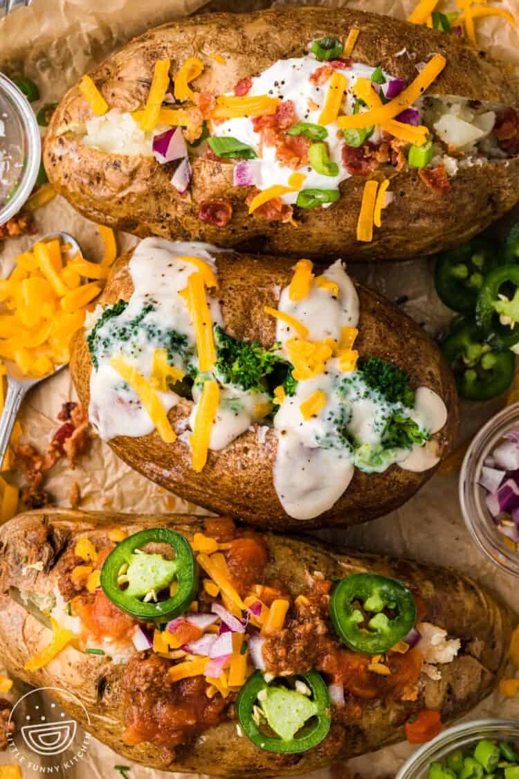 Baked Potato Bar With Toppings - Little Sunny Kitchen