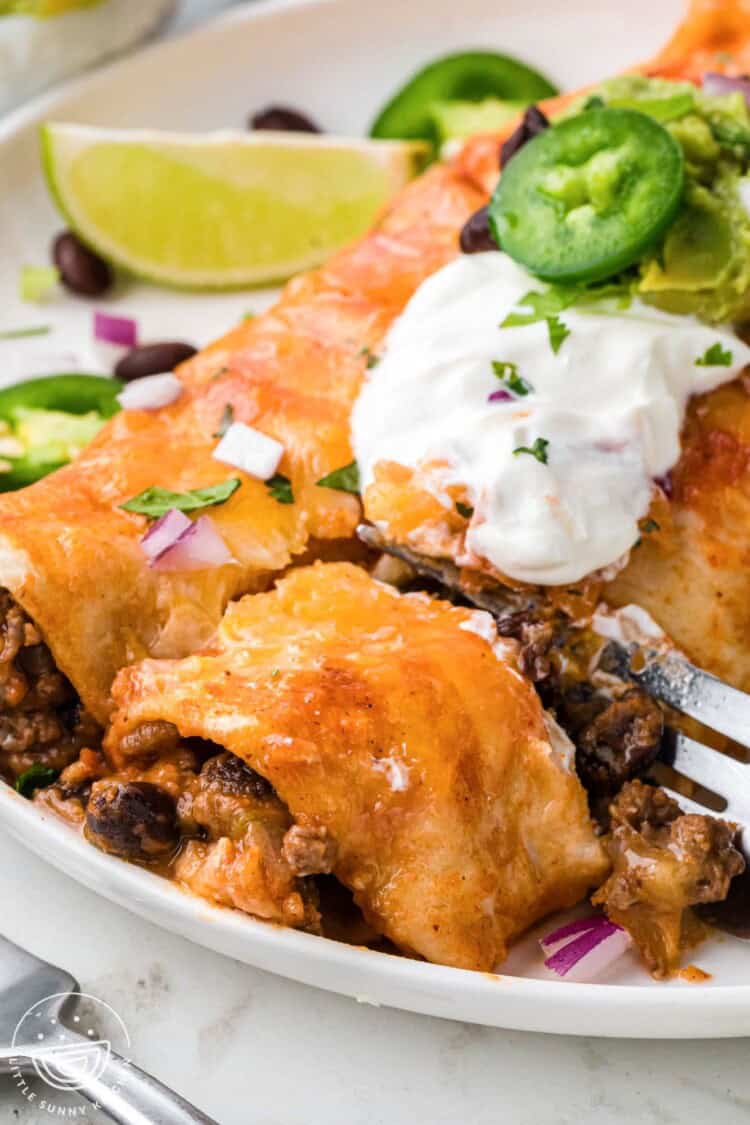 Cheesy Ground Beef Enchiladas - Little Sunny Kitchen