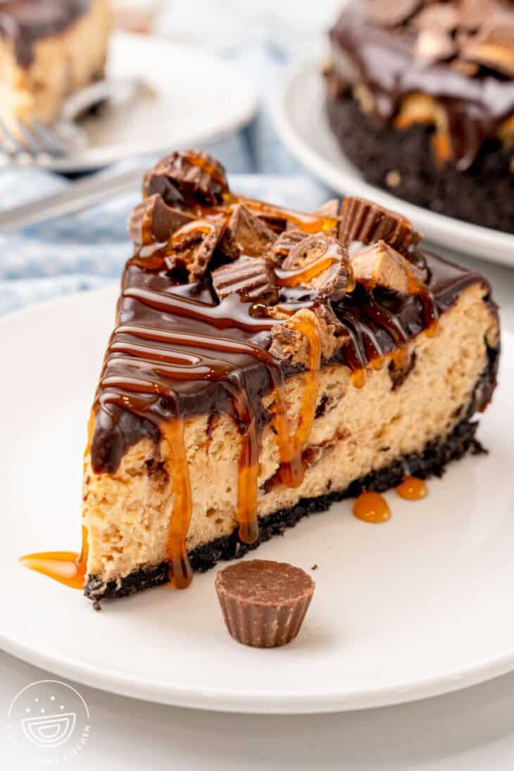 Ultimate Reese's Caramel Cheesecake - Little Sunny Kitchen
